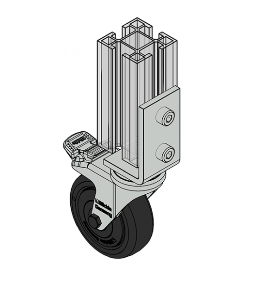 Swivel castor with parking brake – SSPN