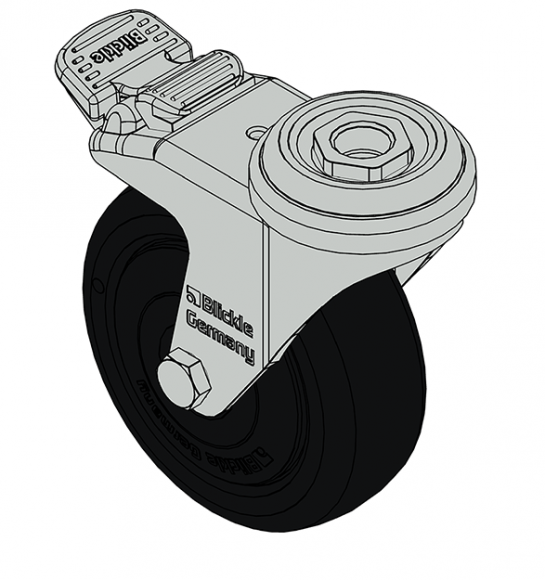 Swivel castor with parking brake – SSPN